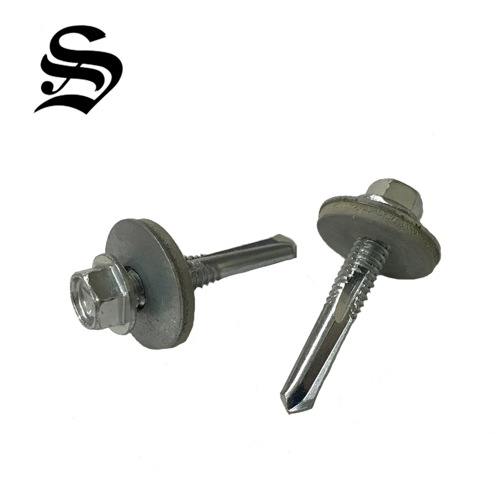 Slotted Head, Serrated Hex Washer Head Self Drilling Screws